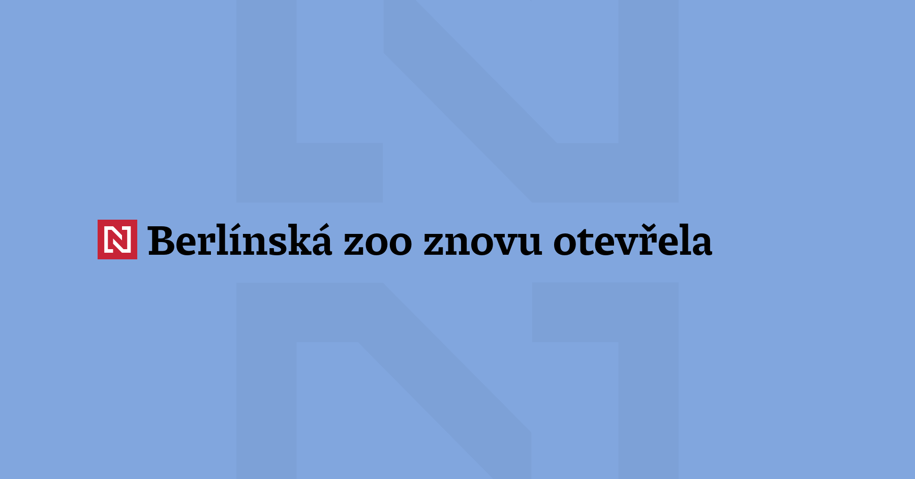 Berlínská zoo znovu otevřela