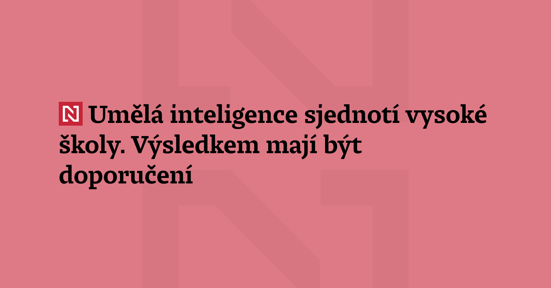 Umělá inteligence sjednotí vysoké školy. Výsledkem mají být doporučení