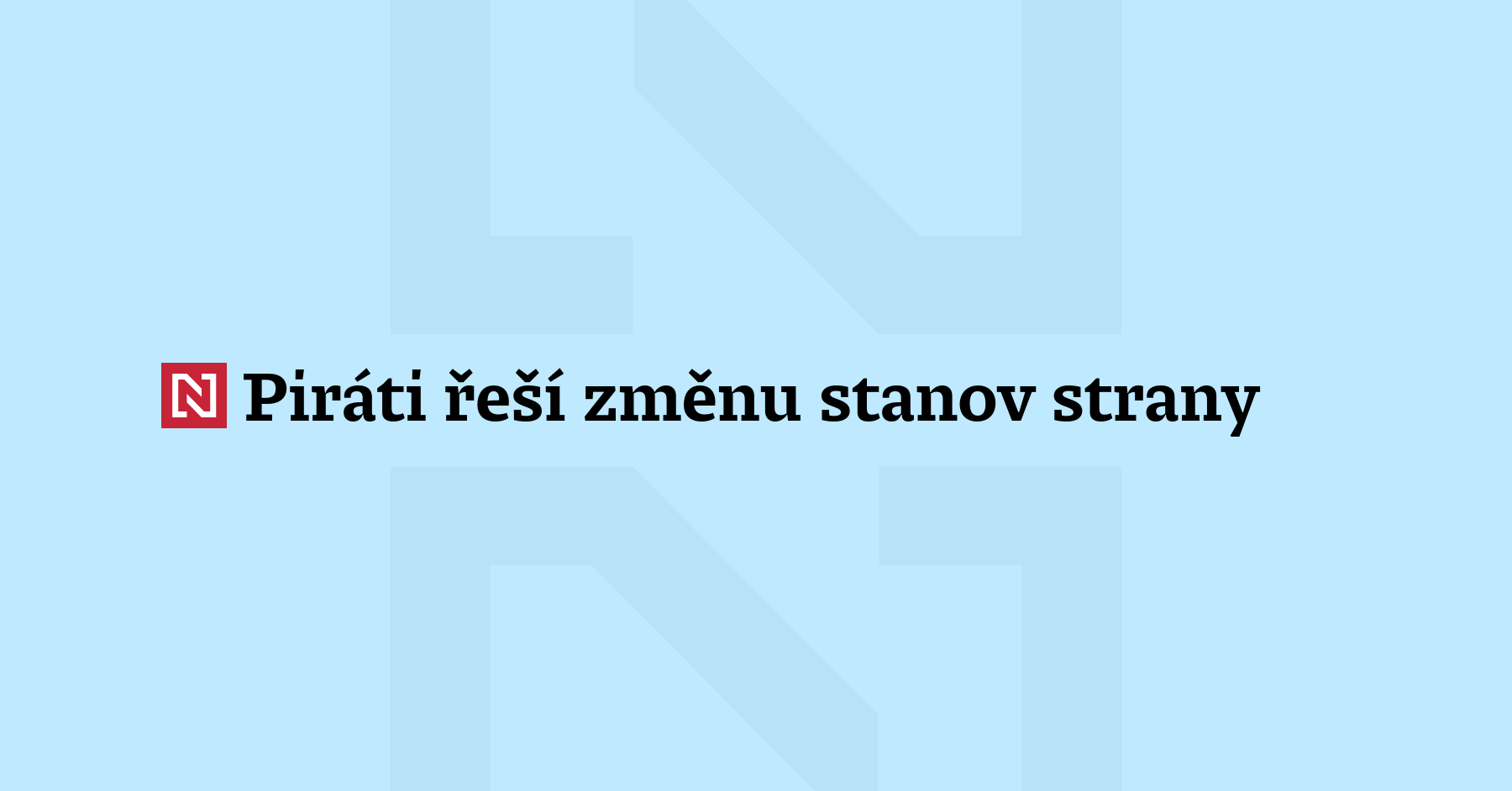 Piráti řeší změnu stanov strany
