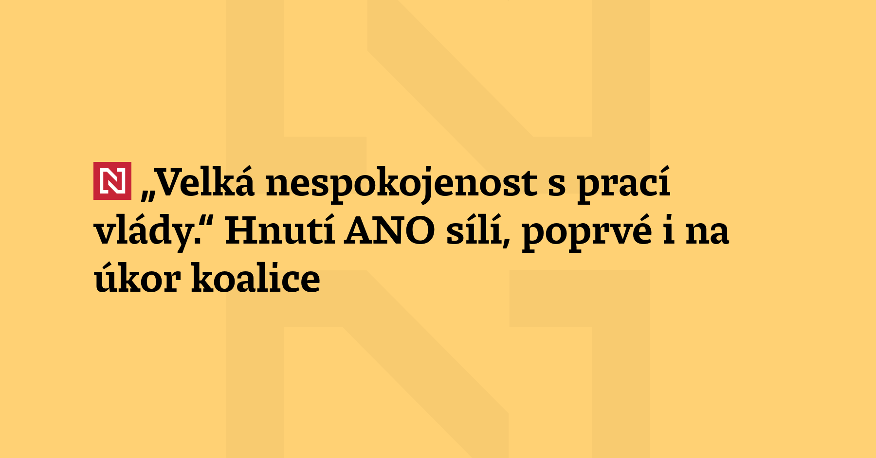 „Velká nespokojenost s prací vlády.“ Hnutí ANO sílí, poprvé i na úkor koalice