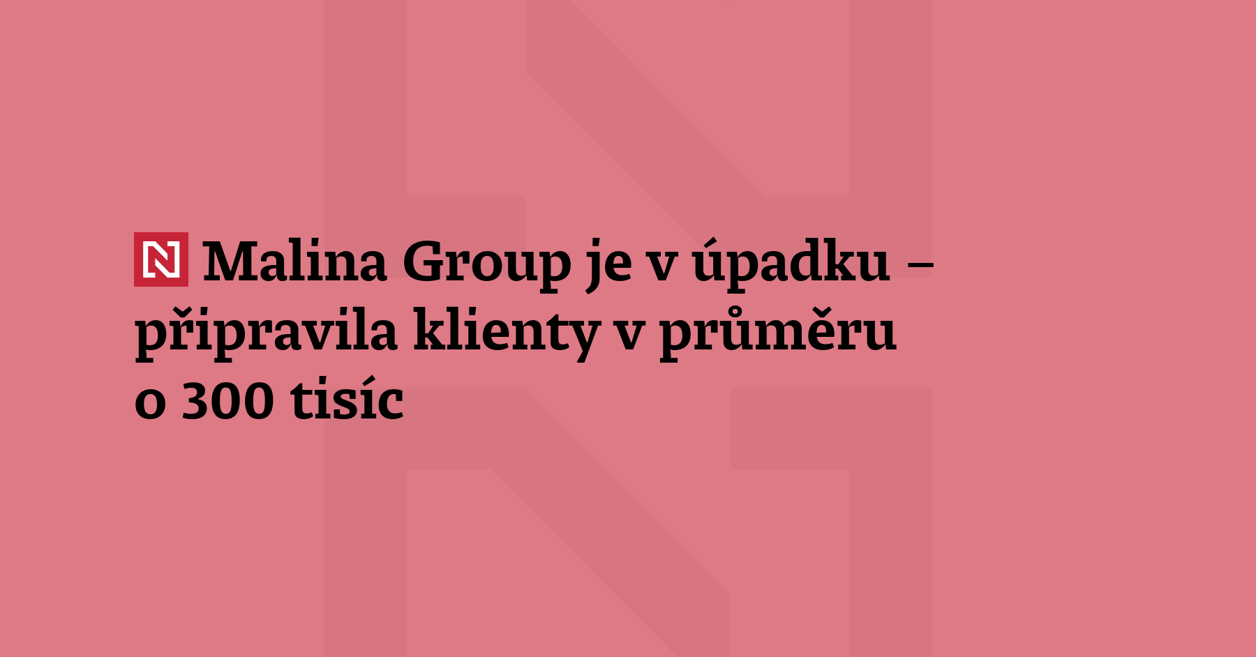 Malina Group je v úpadku – připravila klienty v průměru o 300 tisíc