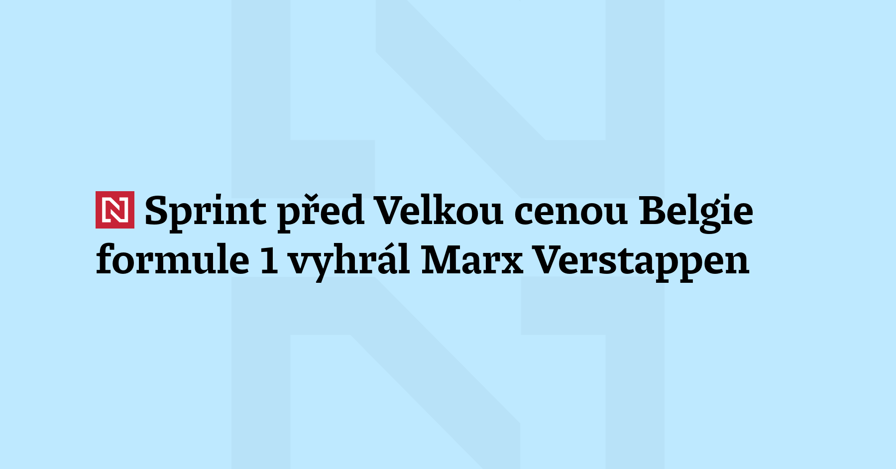 Sprint před Velkou cenou Belgie formule 1 vyhrál Marx Verstappen