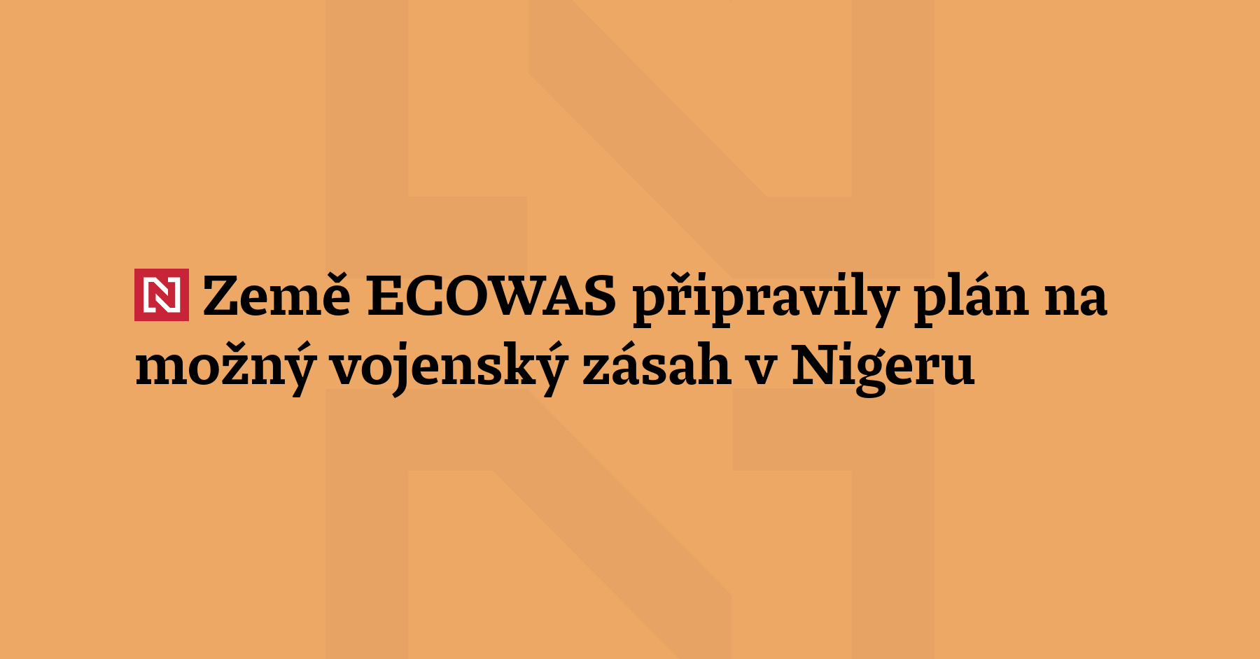 Země ECOWAS připravily plán na možný vojenský zásah v Nigeru