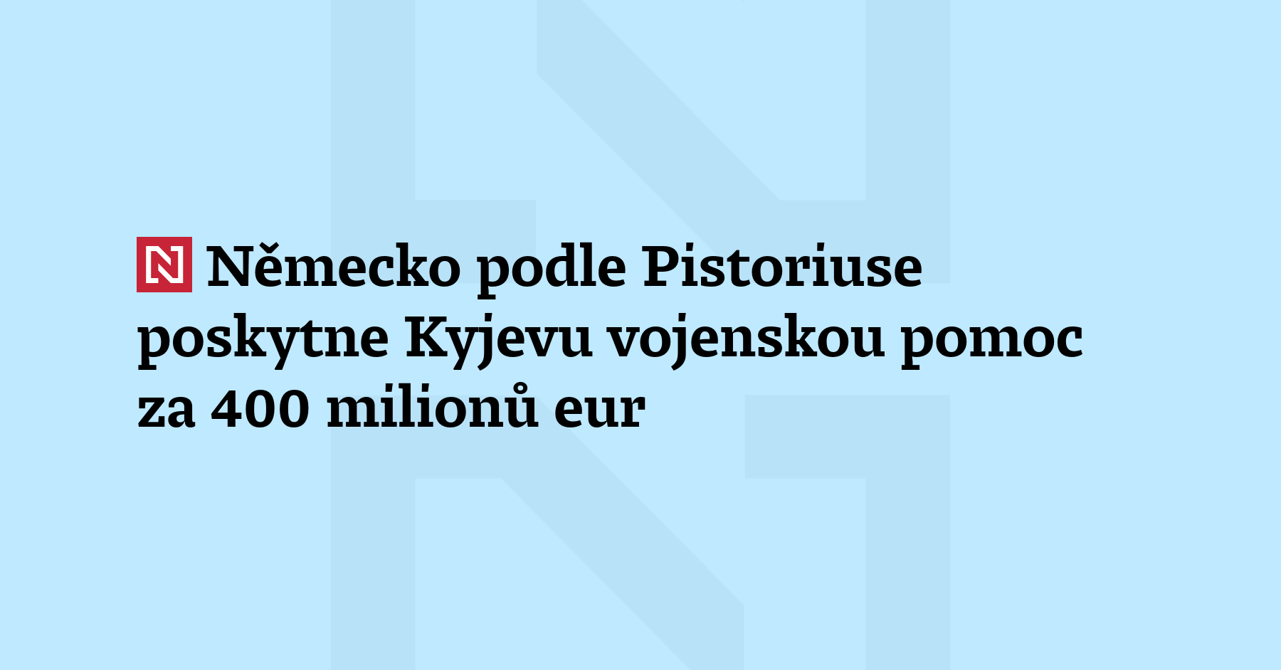 Německo podle Pistoriuse poskytne Kyjevu vojenskou pomoc za 400 milionů eur