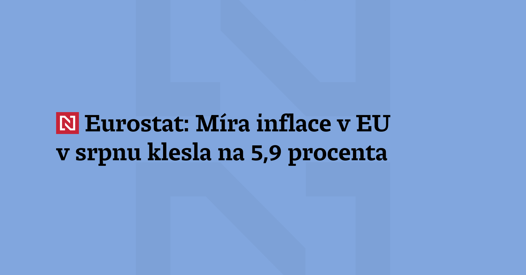 Eurostat: Míra inflace v EU v srpnu klesla na 5,9 procenta