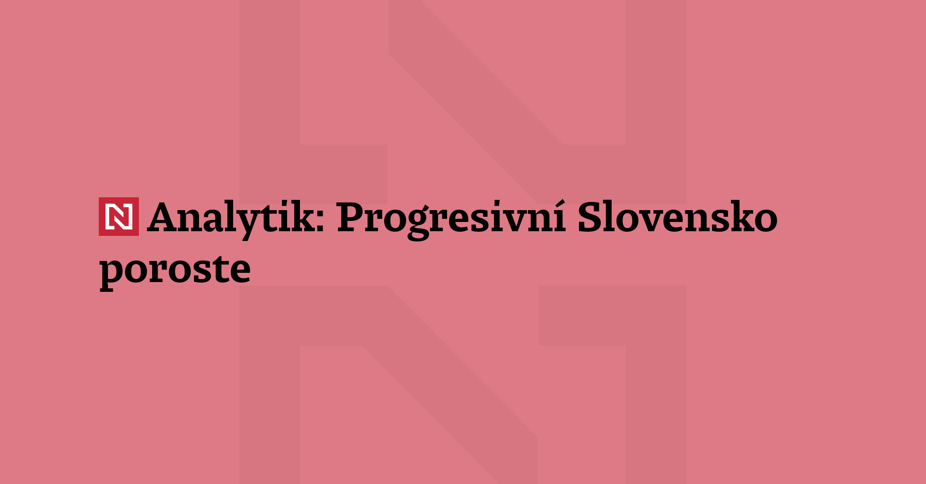 Analytik: Progresivní Slovensko poroste