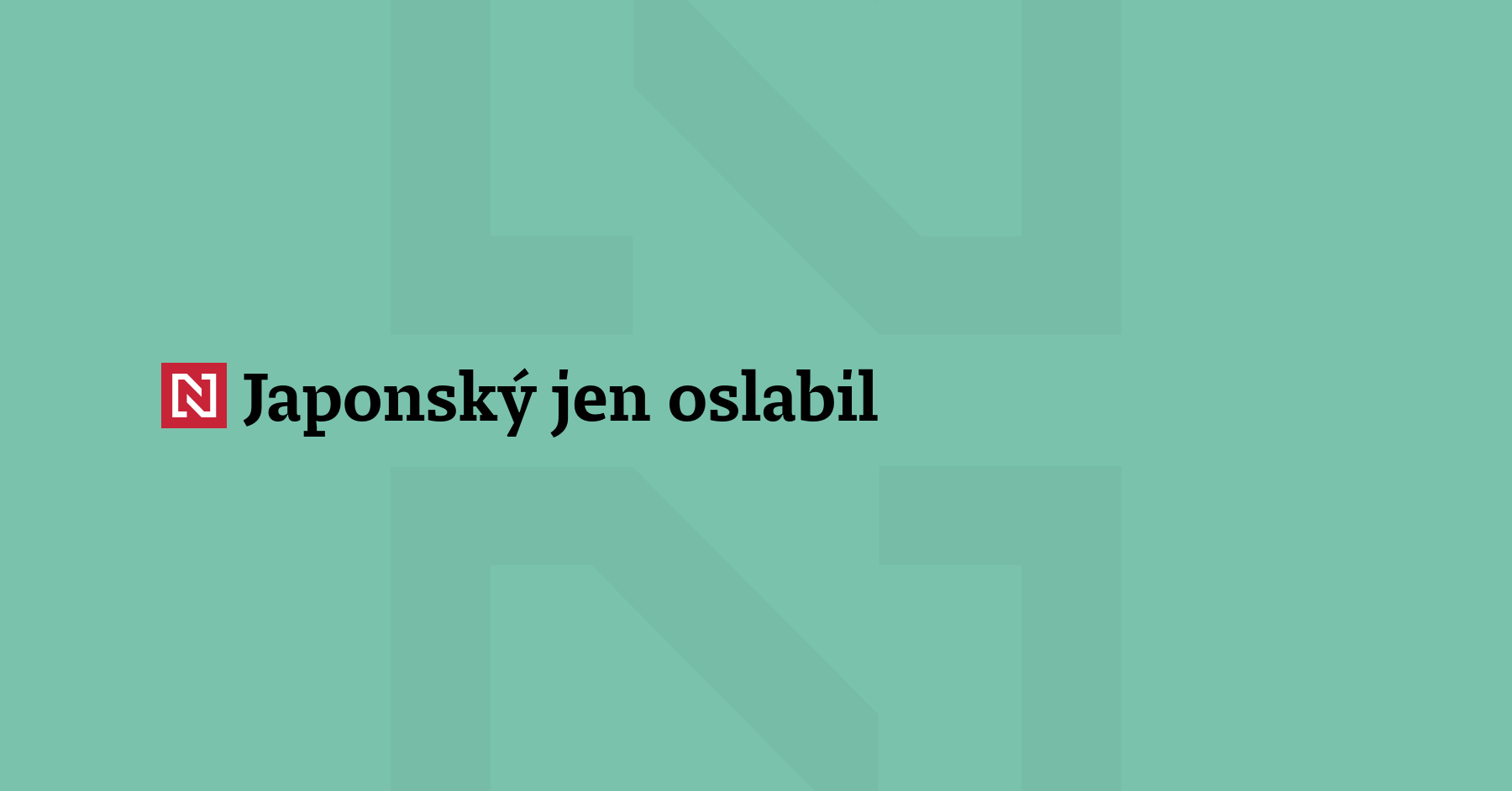 Japonský jen oslabil