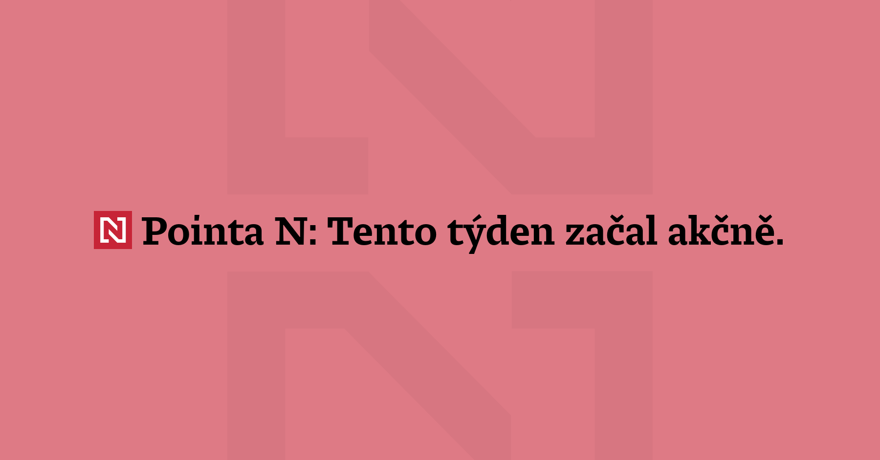 Pointa N: Tento týden začal akčně. Policie si přišla do pražského dopravního podniku pro ...