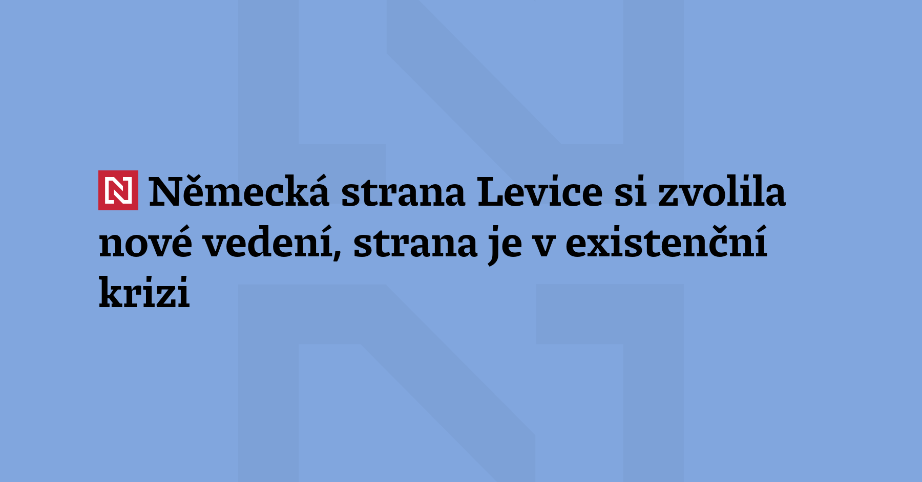 Německá strana Levice si zvolila nové vedení, strana je v existenční krizi