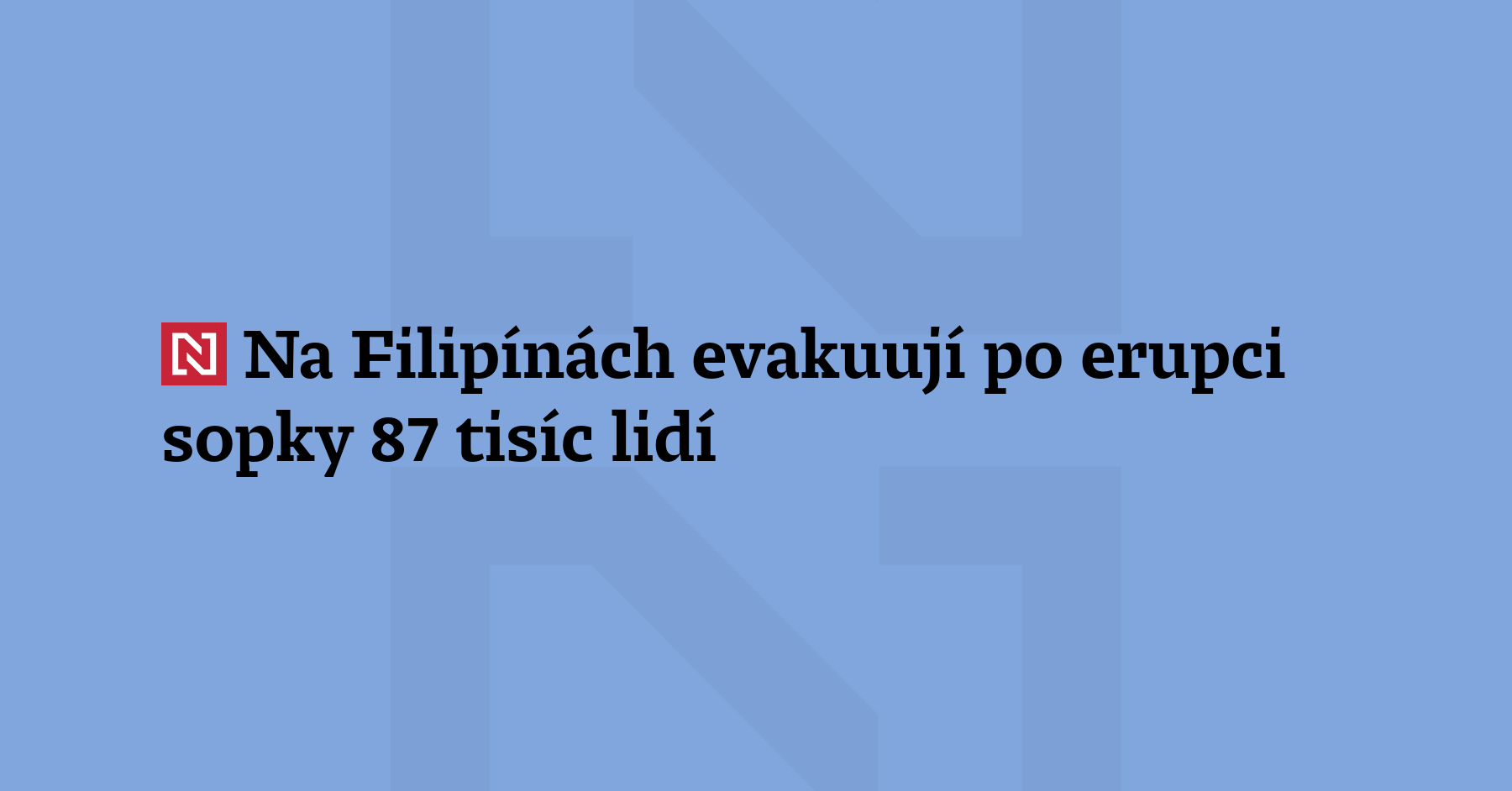 Na Filipínách evakuují po erupci sopky 87 tisíc lidí