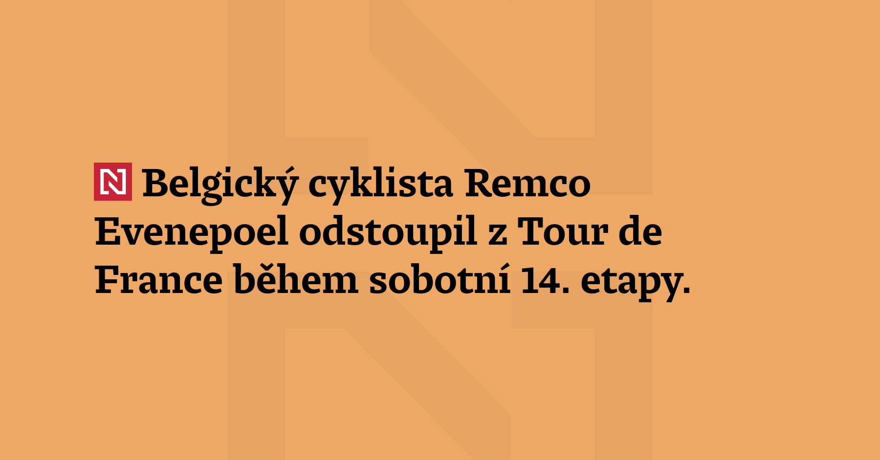 Belgický cyklista Remco Evenepoel odstoupil z Tour de France během ...